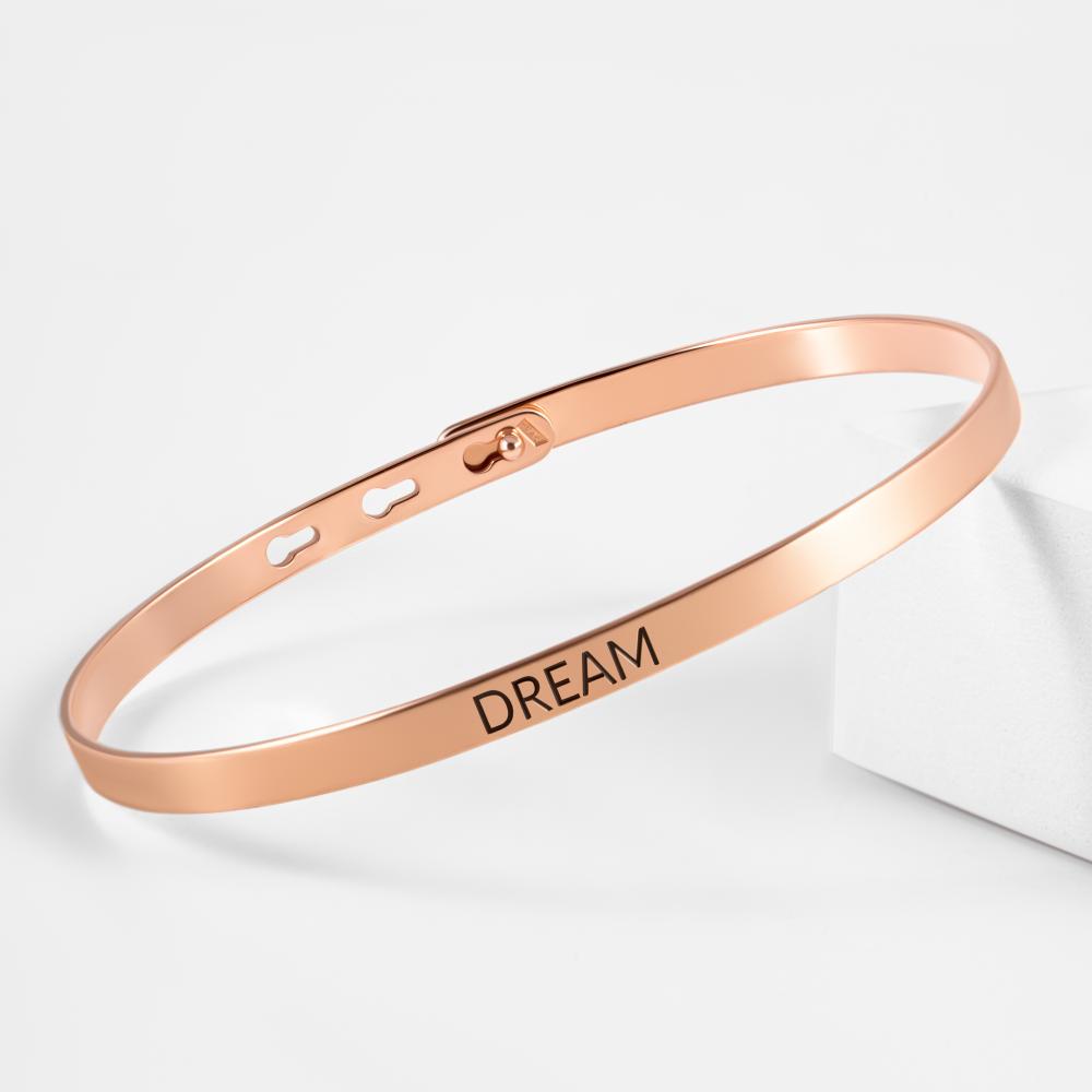 Серебряный браслет 925 пробы с надписью «DREAM» («Мечтай») матовый 000 ...